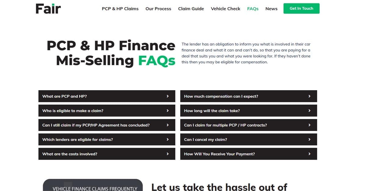 Fair Mis-Sold Car Finance FAQs | PCP & HP Claim Guidance